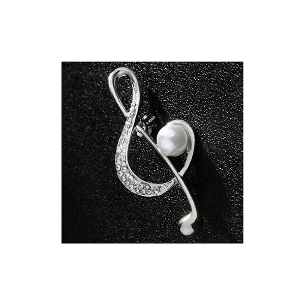 Broška violinski ključ Silver - NOVAlastra | Glasbeni butik